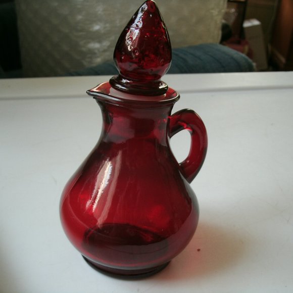Avon | Accents | Vintage Avon Red Glass Cruet | Poshmark